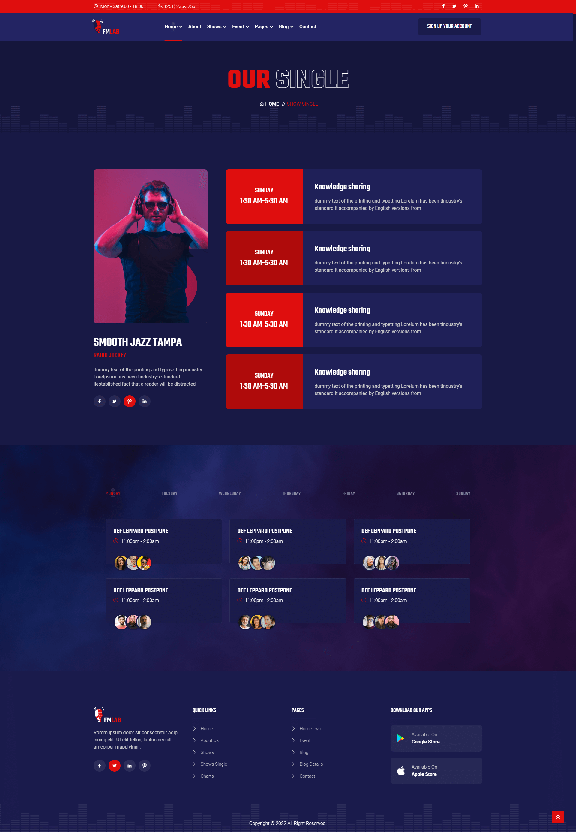 Fmlab - Online Radio Broadcasting HTML Template